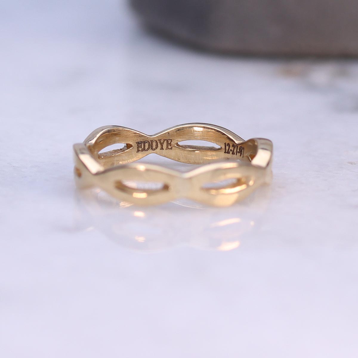 Infinity Eternity band Crafted in 18K Yellow Gold